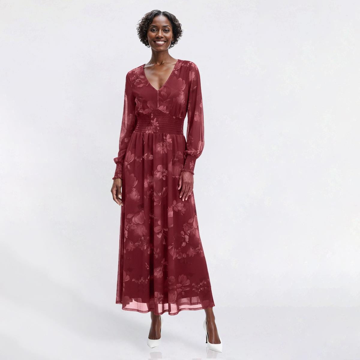 Click here for Womens Harlow & Rose Long Sleeve V-Neck Floral Max... prices